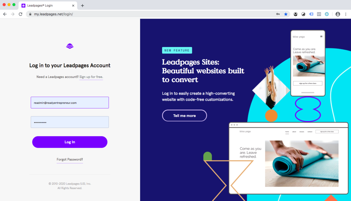 Set-up a Landing Page – Ready Entrepreneur Guides
